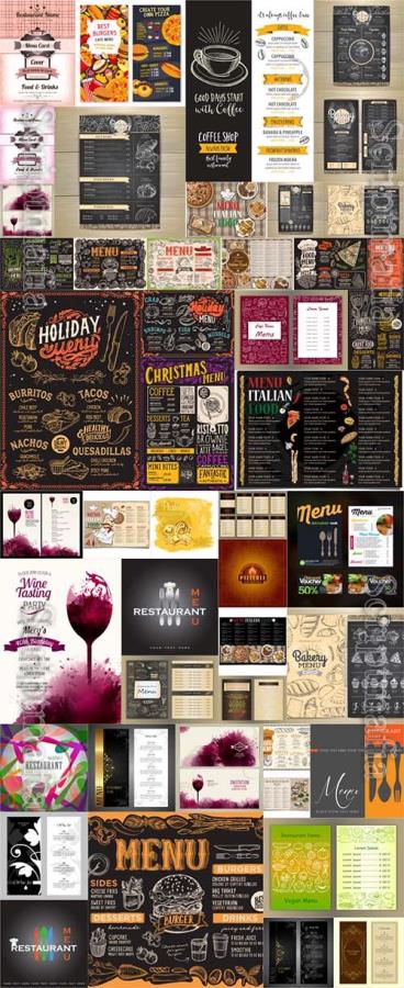 50 Cafe and restaurant menu collection in vector » SCRiPTMAFiA.ORG ...