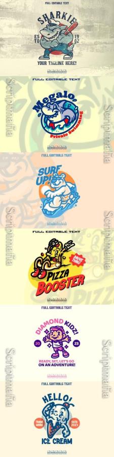 Cartoon character mascot logo set » SCRiPTMAFiA.ORG | Download Full Nulled Scripts